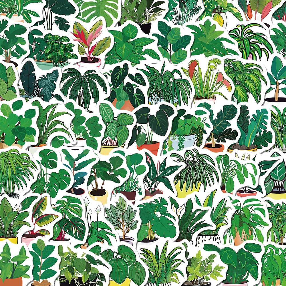 89pcs-Pack-Mini-Potted-Green-Plants-Stickers-for-Scrapbooking-Notebook ...