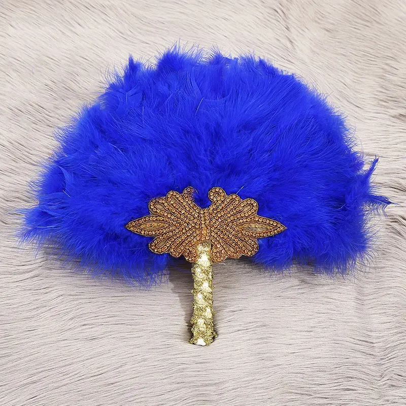 Western-Wedding-Bride-Holding-Fan-Bridesmaid-Big-Round-Feather-Fan ...