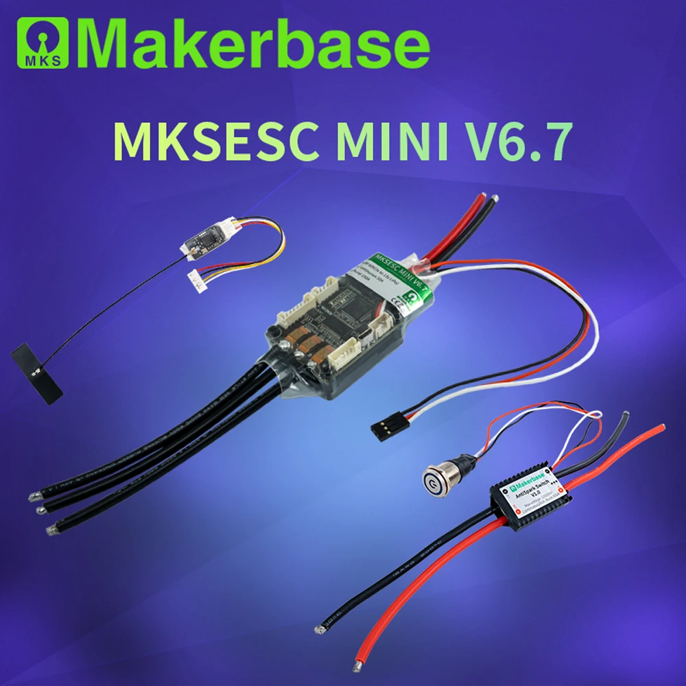 Makerbase VESC MINI 6.7 Electric Speed Controller for Skateboard with ...
