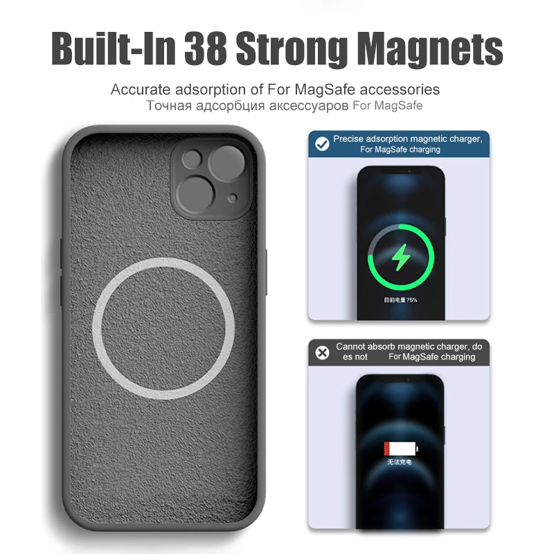 Premium Magnetic Liquid Silicone Phone Case - Compatible with Magsafe ...