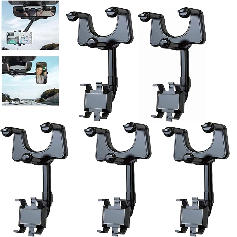 Universal-Car-Rearview-Mirror-Phone-Holder-Rotatable-and-Retractable ...