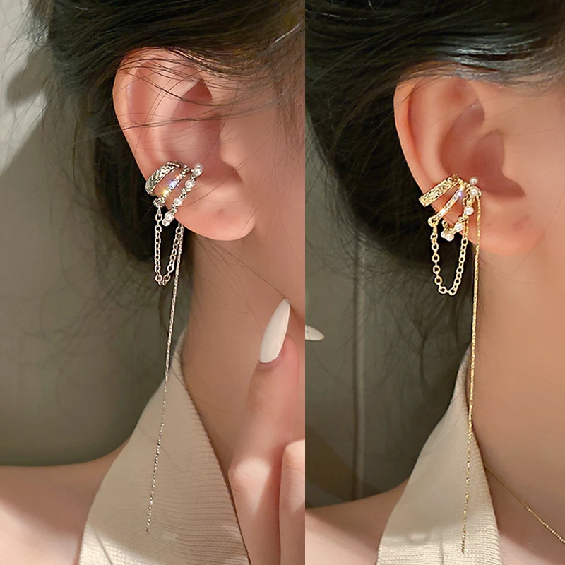 MOWAMUA-Unusual-Design-3-Layers-Clamp-Pearl-Long-Chain-Ear-Cuff-2023 ...