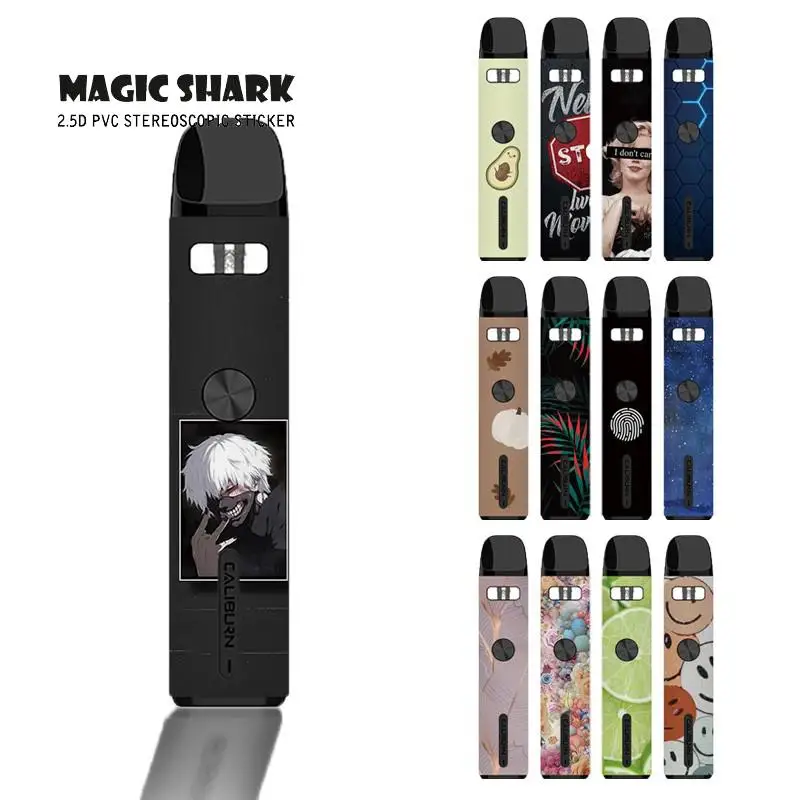 매직 상어 1pc 스타 스카이 아보카도 애니메이션 나비 귀여운 피부 스티커 필름 Calibrun G2 케이스 커버 Uwell ...