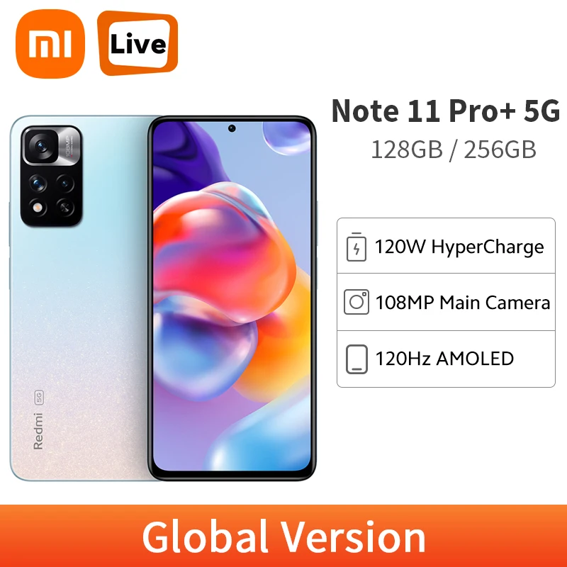 Xiaomi Redmi Note 11 Pro + 5G Versão Global Celular 120W HyperCharge ...