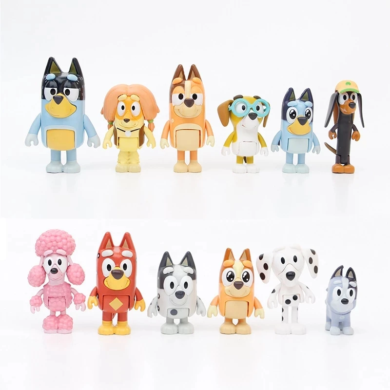 4-12PCS-Bluey-Bingo-Figure-Toys-Family-Kawaii-Movable-Joint-Action ...