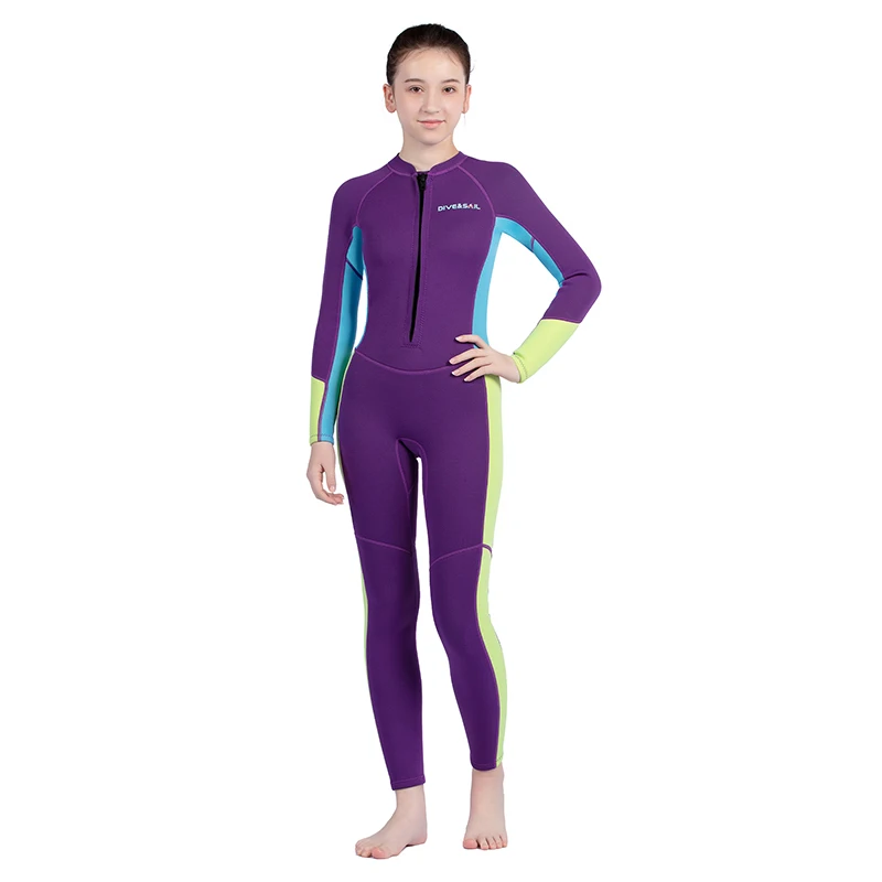 Youth-Teens-2-5mm-Neoprene-Wetsuit-Thermal-One-Piece-Full-Body-Front ...