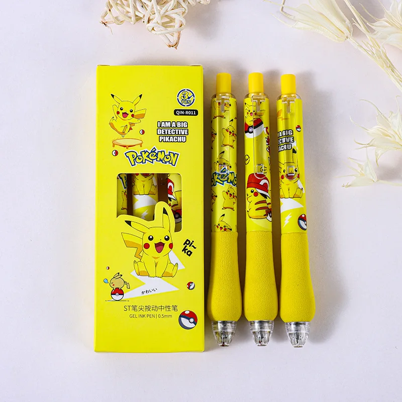 3pcs-box-Kawaii-Pokemon-Press-Gel-Pen-Cute-0-5mm-Black-Ink-Neutral-Pens ...