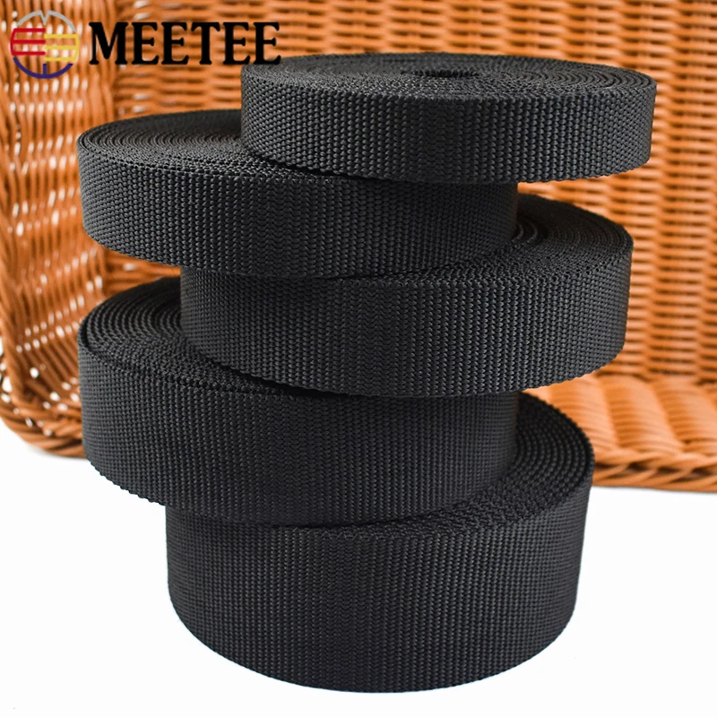 5/10Meters Black PP Webbing Strap 20-50mm 1.8mm Thick Backpack Straps ...