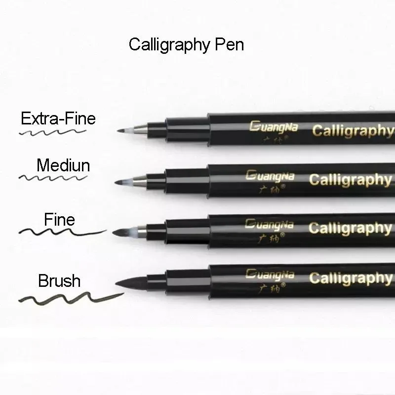 Calligraphy Pens Refillable Ink Fine Extra Fine Brush Medium Fast ...