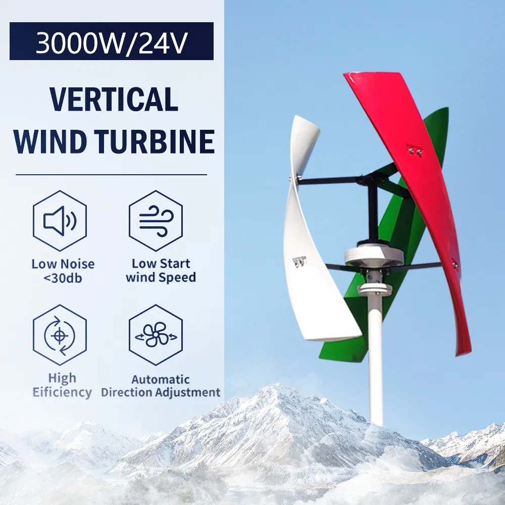 3000w 2000w Vertical Axis Wind Turbine Generator 12v 24v 48v Windmill ...