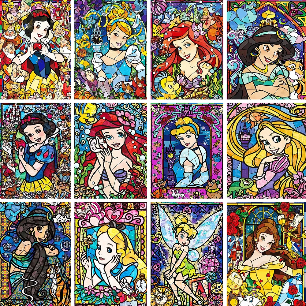Disney-Diamond-Painting-Kits-Disney-Princess-Glass-Painting-Rhinestone ...