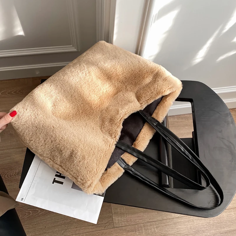 Fluffy Faux Fur Handbags Women | Faux Fur Luxury Handbag Purse ...