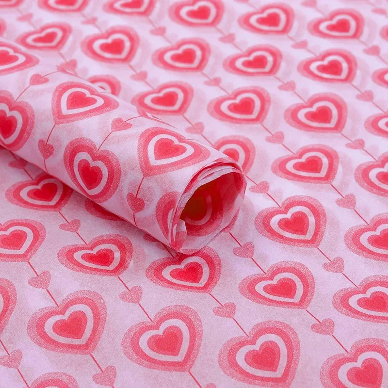 10Sheets-50-66cm-Heart-Tissue-Paper-Flower-Bouquet-Wrapping-For-Florist ...