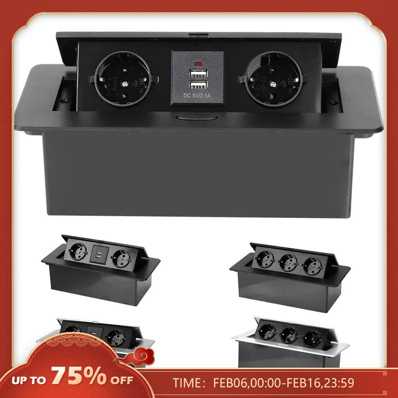 Desktop-Socket-Table-Outlet-With-USB-Charging-Aluminum-Alloy-Cover-Slow ...