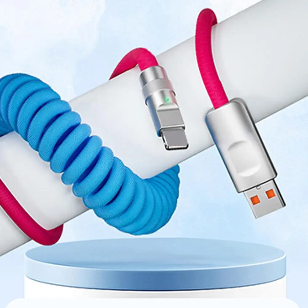 120W-USB-To-Type-C-Data-Cable-USB-Spring-Pull-Telescopic-60cm-To-200cm ...