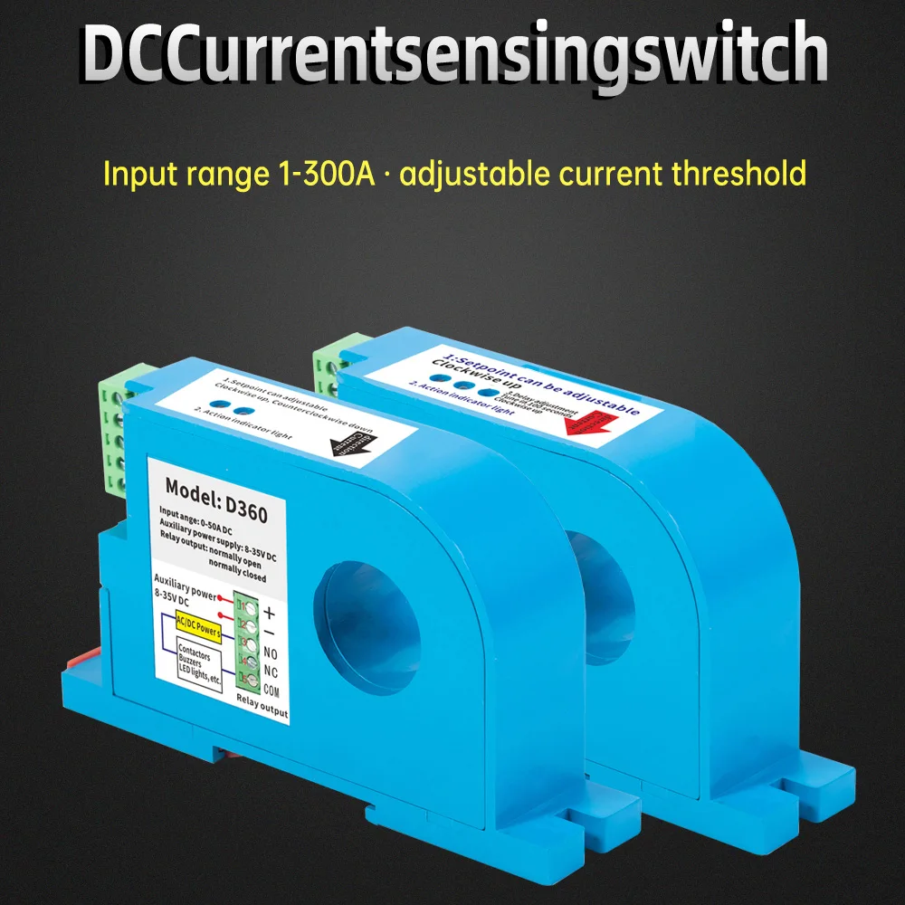 DC-Current-Sensing-Switch-0-50A-0-100A-Perforated-DC-Ampere-Switch-Din ...