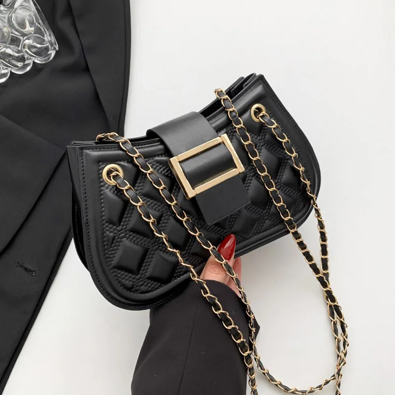 Fashion Plaid Designer Handbags Chain Strap Shoulder Bag, Casual ...