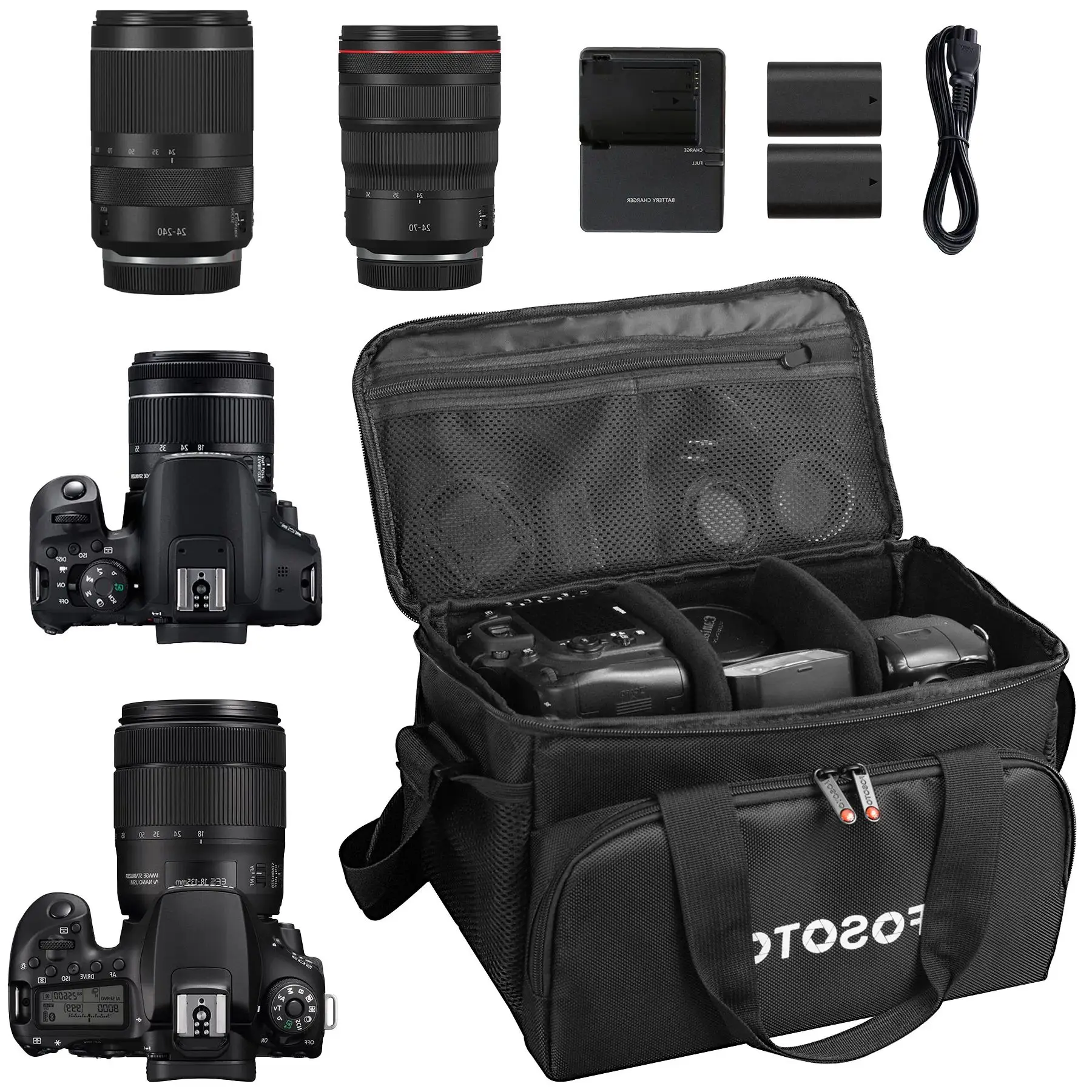Fosoto Large Capacity Photography Digital Camera Bag Waterproof ...