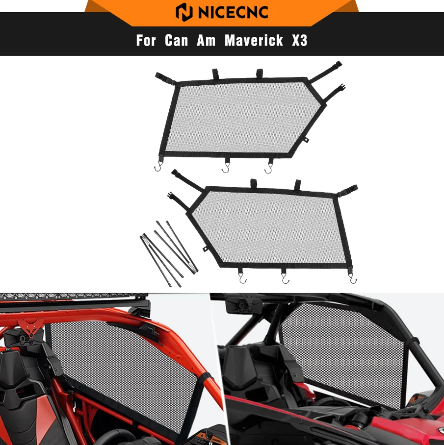 NICECNC 2Pcs Window Nets For Can-Am Maverick X3 R 4x4 XRS Max RR DS ...