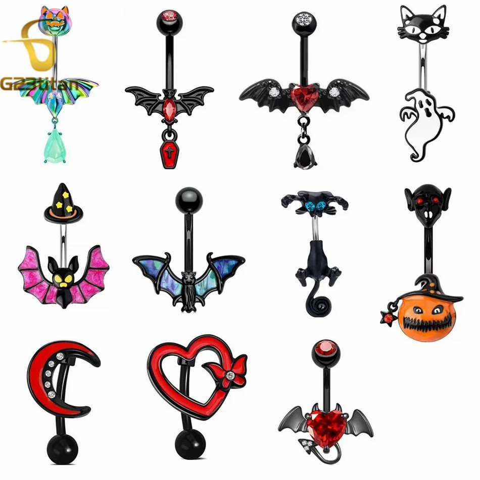 Halloween Series Belly Button Ring For Women Girls Personalized Gothic ...