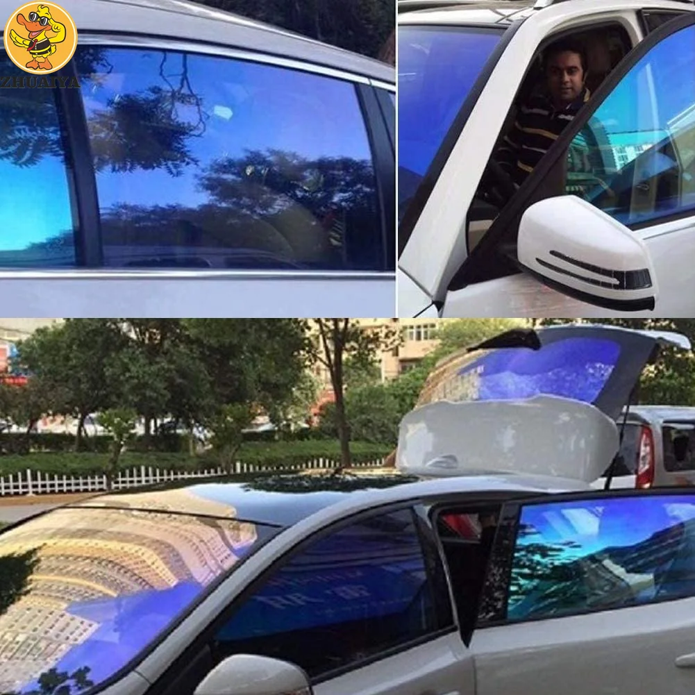 50CM-x-10M-Blue-Chameleon-VLT-67-Windscreen-Solar-Film-Lorry-Car-Front ...