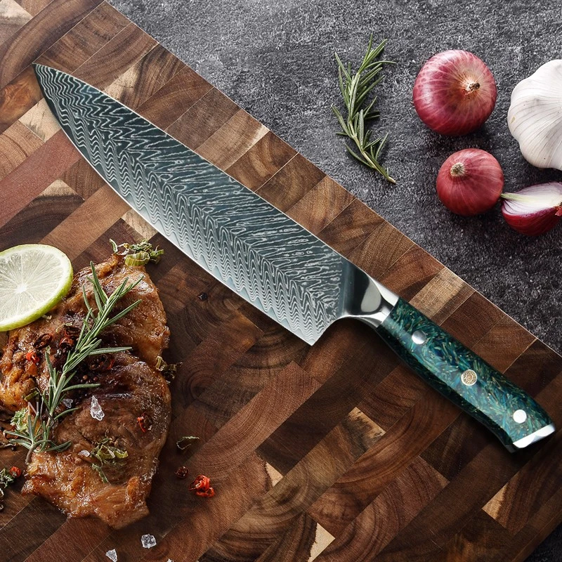 AIIWIN 8 Inch Chef Knives VG10 67 Layer Damascus Kitchen Knife Artistic ...