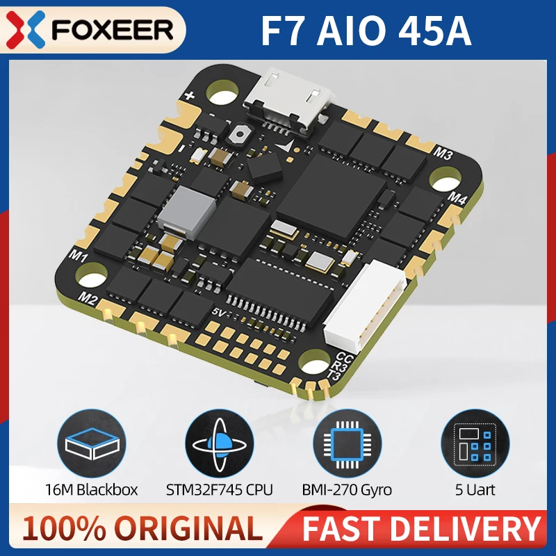 FOXEER-F745-F7-AIO-45A-F7-Flight-Controller-FC-BMI270-45A-2-6S-ESC-For ...