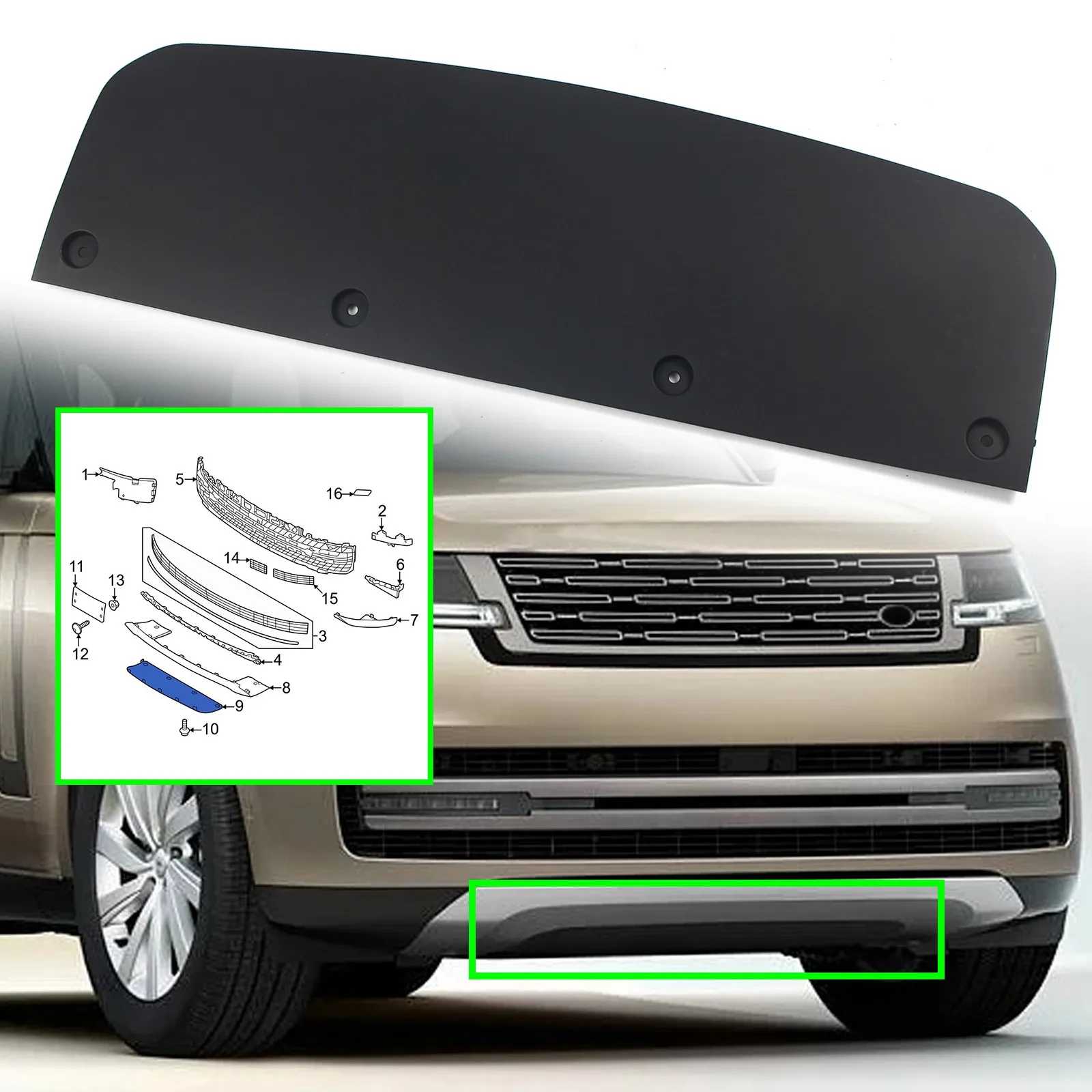 Front Bumper Protector Cover Black For Land Rover Range Rover 2023 ...
