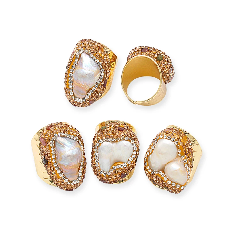 Micro-Inlay-Baroque-Pearl-Open-Ring-for-Women-Boho-Finger-Wedding ...