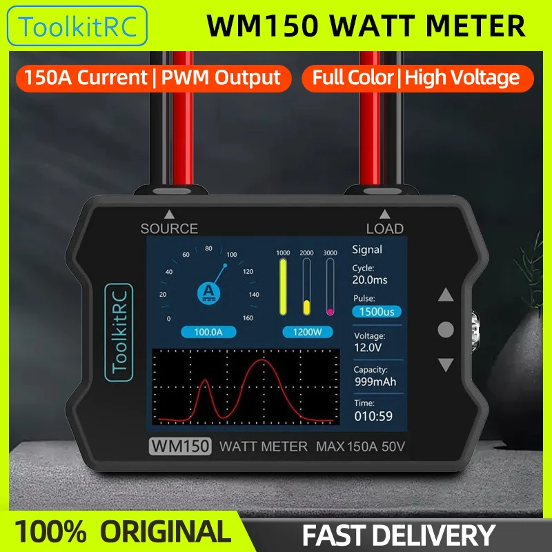 ToolkitRC-WM150-Watt-Meter-150A-50V-Power-Analyzer-LCD-Display-Voltage ...