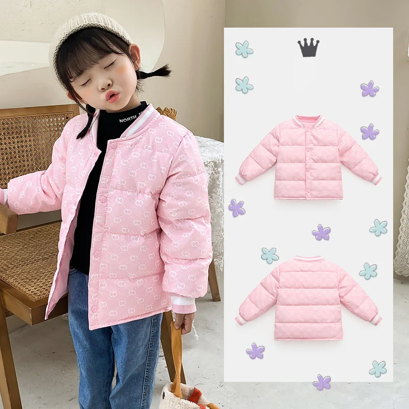 Winter White Eider Down Jacket Kids Girls Boys Thick Warm