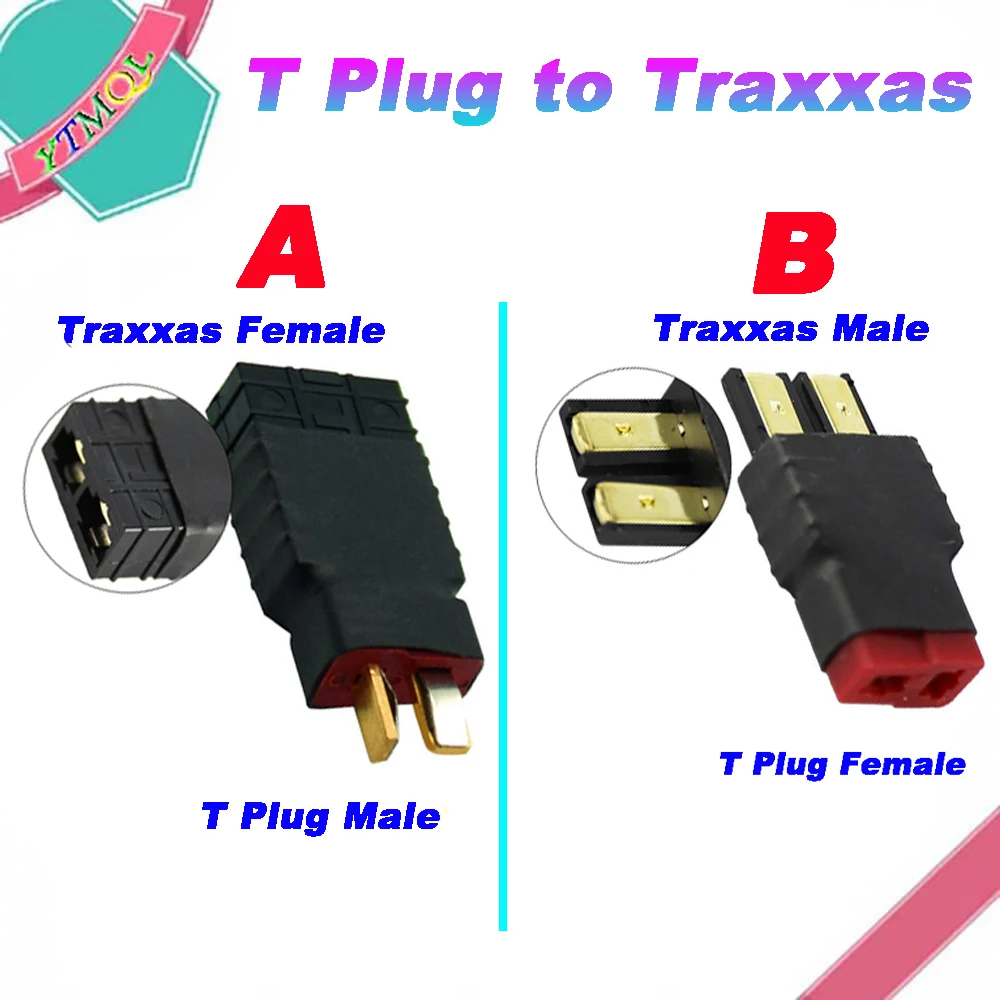 10 50 pces t plug para traxxas conectores masculinos fêmeas banana plug ...
