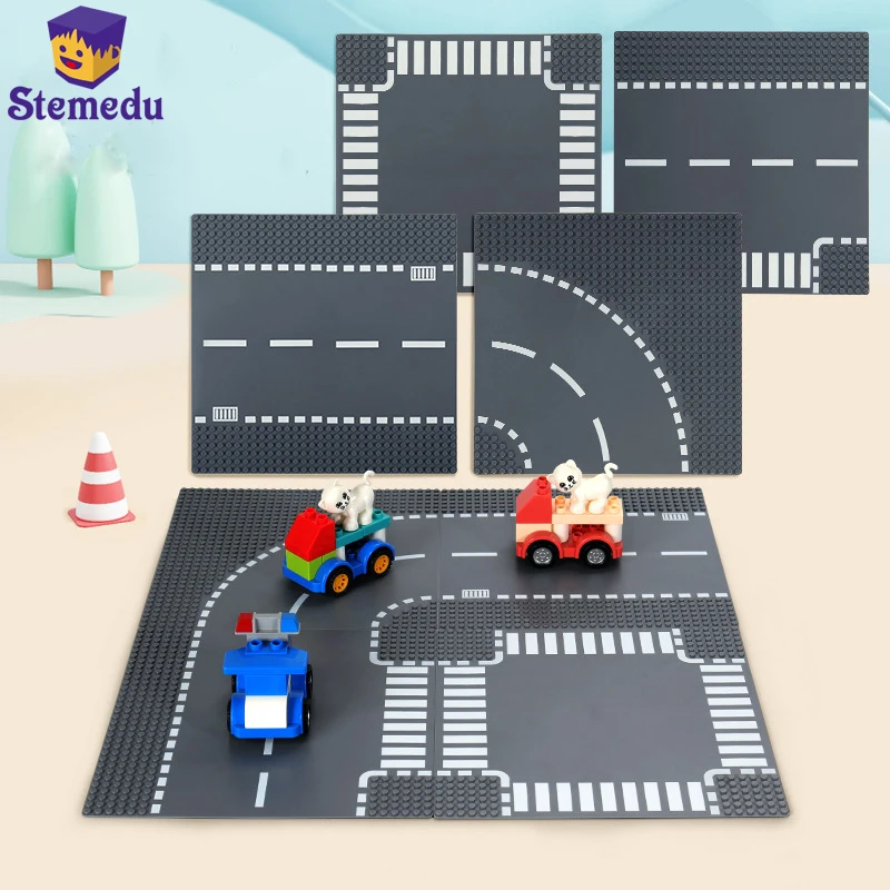 MOC-Classic-Baseplate-City-Road-Plate-Street-Traffic-Bricks-Base-Plates ...