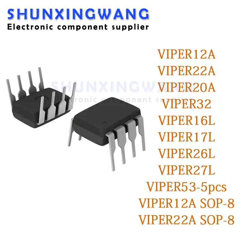 10PCS-VIPER12A-VIPER12-DIP-8-VIPER22A-VIPER22-VIPER20A-VIPER20-VIPER53 ...
