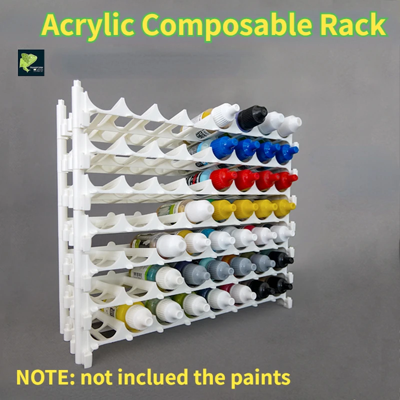 PT006 Easy Assembled Acrylic Composable Rack AV AK AMMO Paint Pigment ...