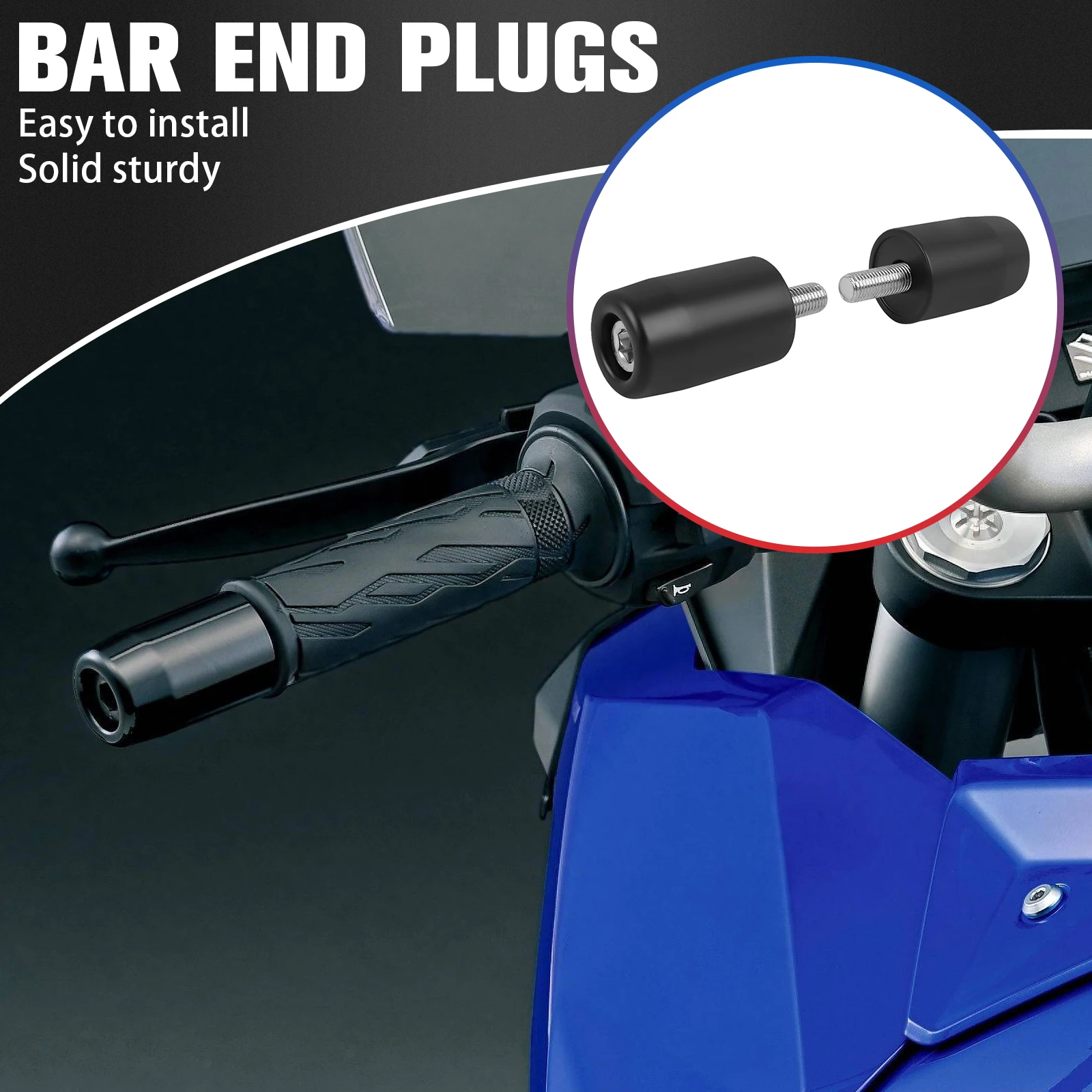 Motorcycle Handle Bar Handlebars Grips Cap Slider End Plug Handlebar ...