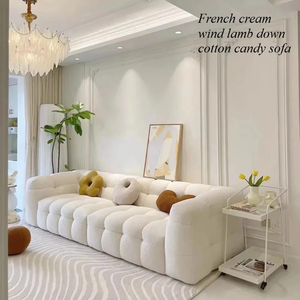 Straight row Split design soft bread module sofa berber fleece ...