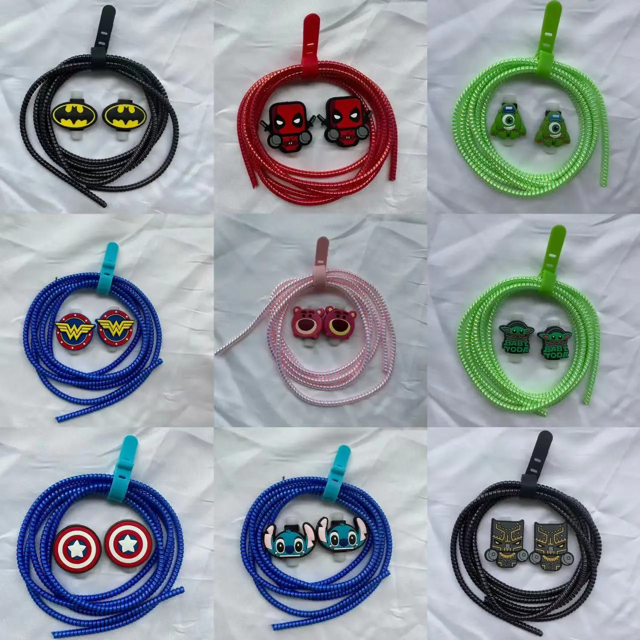 New-Cartoon-Batman-Spiral-USB-Charger-Cable-Protector-Set-for-iPhone ...