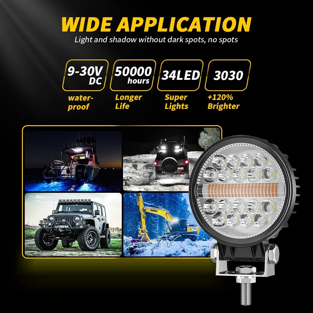 Automotive-LED-work-lights-4-inch-circular-grille-searchlight-A-pillar ...