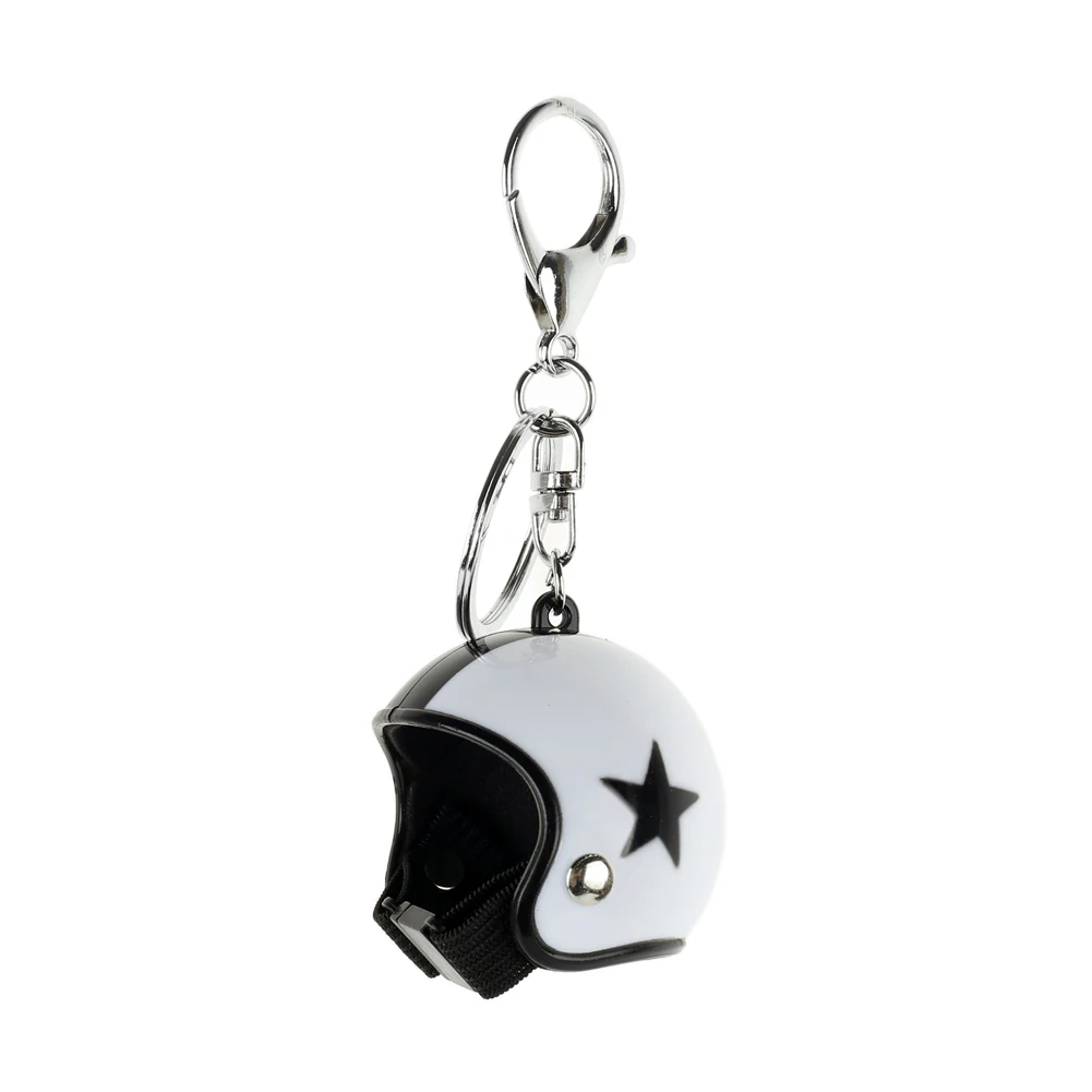 1pc-Motorcycle-Helmet-Keychain-Keyring-White-Helmet-Black-Pentagram ...