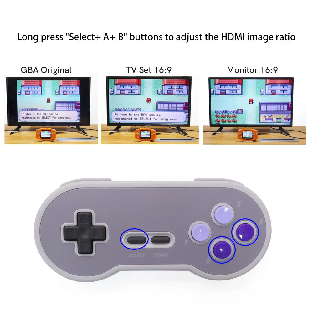 ТВ-версия HDMI V5 GBA Screen Mod Kits Замена IPS с 720P HDMI ...