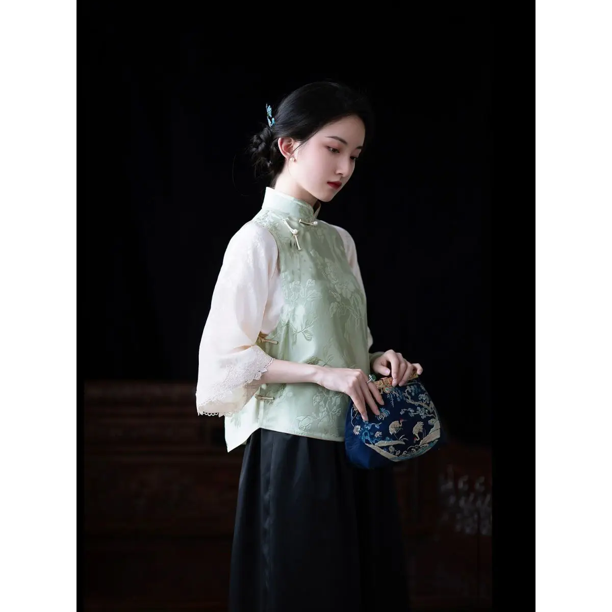 Autumn Traditional Chinese National Clothes Women Vintage Sweet Satin 3 ...