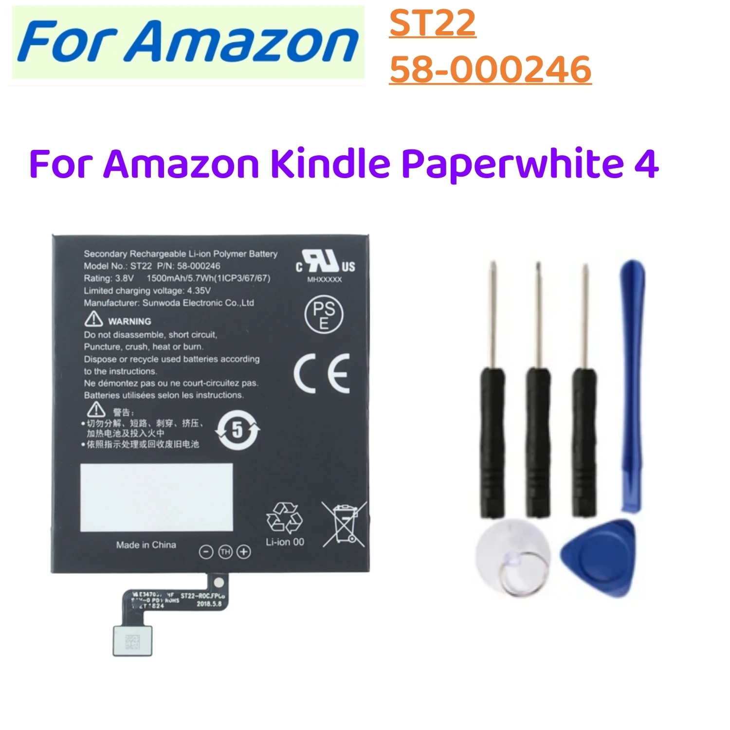 Bateria-para-Amazon-Kindle-Paperwhite-4-2018-novo-58-000194-58-000271 ...