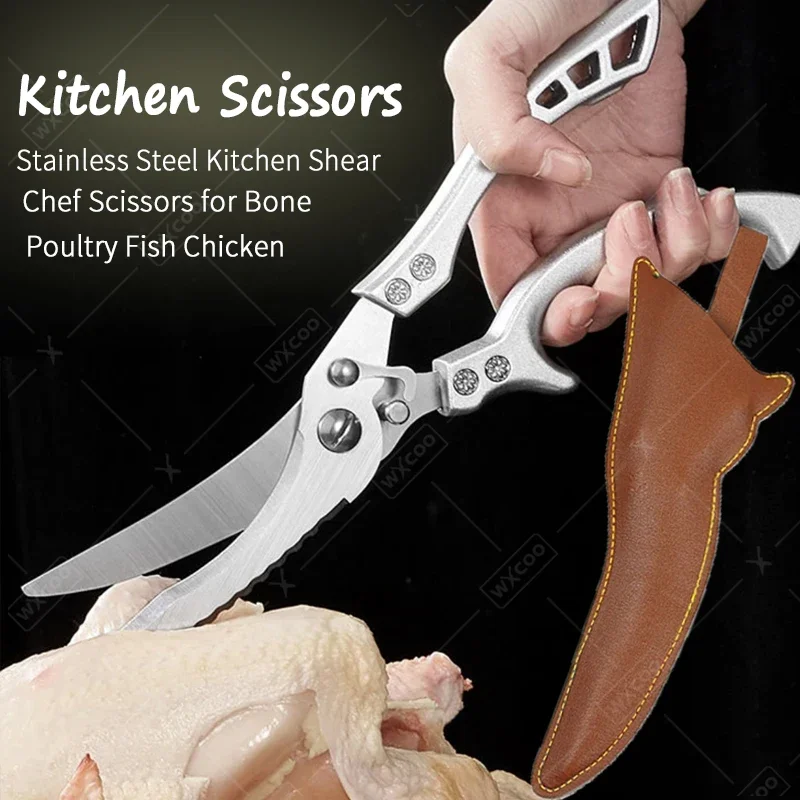 Stainless-Steel-Kitchen-Scissors-Chicken-Bone-Barbecue-Scissors-Ultra ...