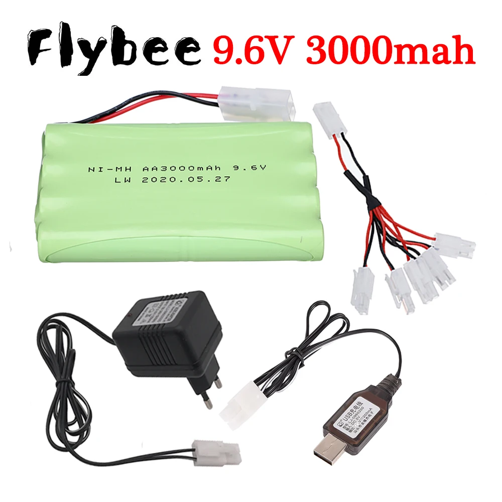 9-6V-3000mah-NiMH-Battery-9-6V-Charger-For-Rc-toys-Car-Trucks-Tanks ...