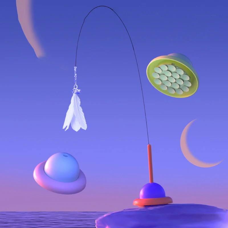 Cat-UFO-Feather-Toy-Interactive-Funny-Alien-with-Bell-Suction-Cup-Pet ...