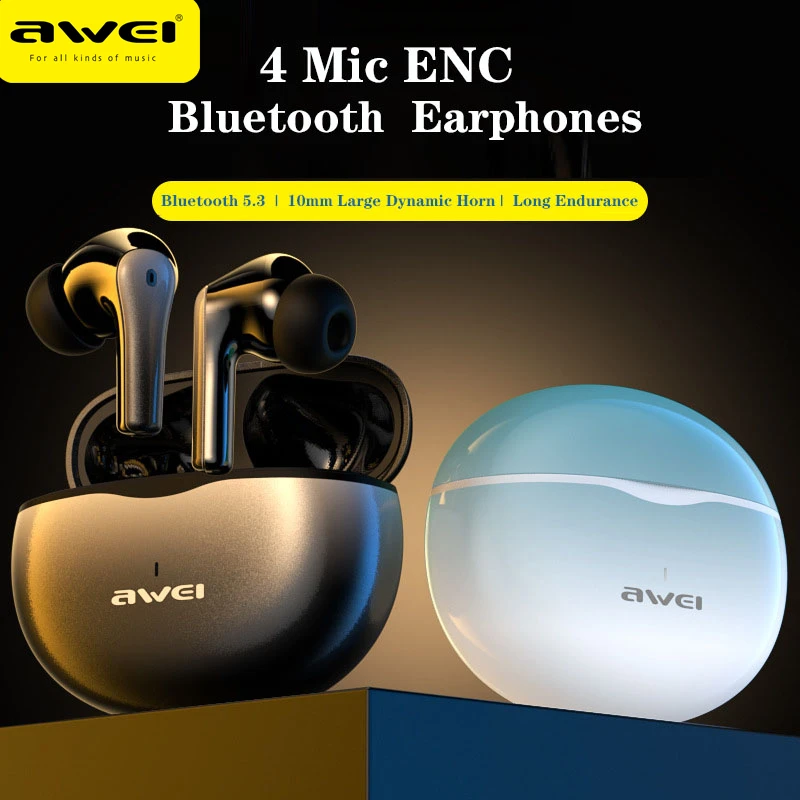 Awei Tws Bluetooth Headphones | Awei Earbuds Wireless Sport - T62 4 Mic Earphones - Aliexpress