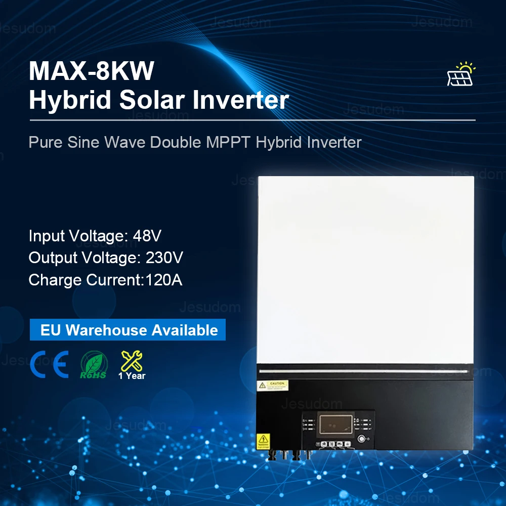 8KW-Solar-Hybrid-Inverter-48VDC-to-230VAC-Converter-50HZ60HZ-Auto-with ...
