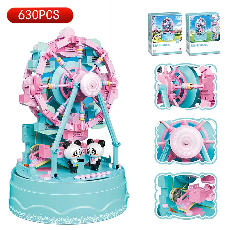 Mini-Amusement-Park-Carousel-Ferris-Wheel-LED-Blocks-Bricks-Panda ...
