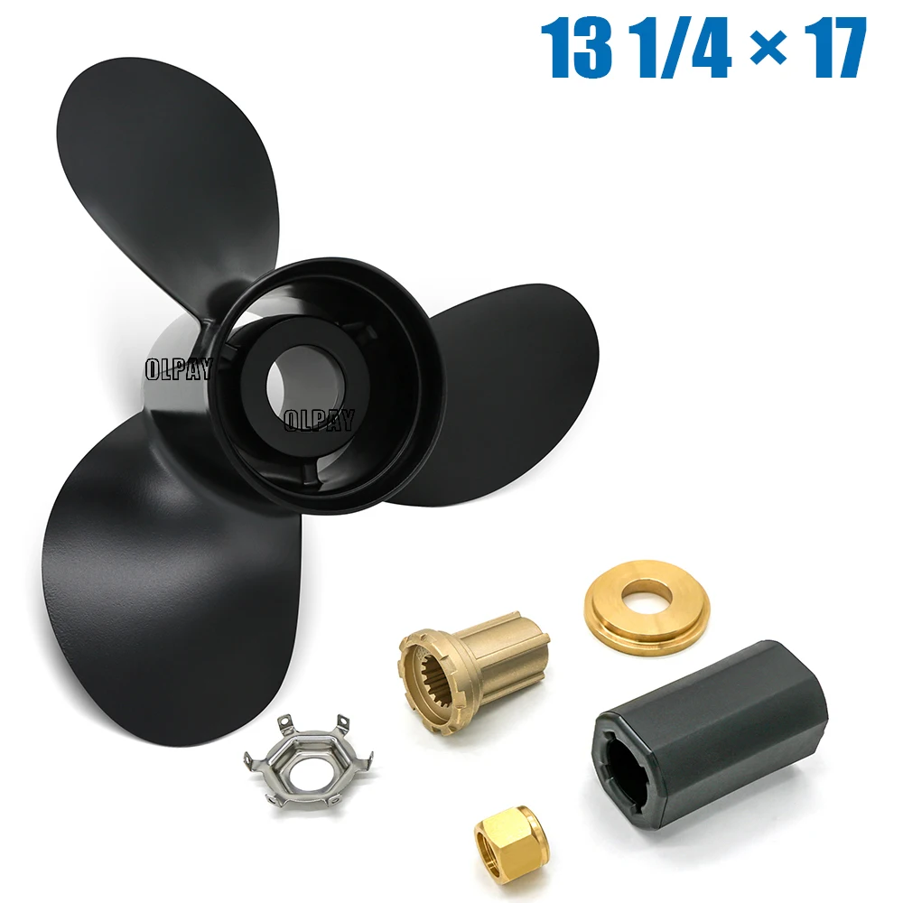 13 1/4 x17 | 48-77344A45 Upgrade Aluminum Outboard Propeller (Hub Kits ...